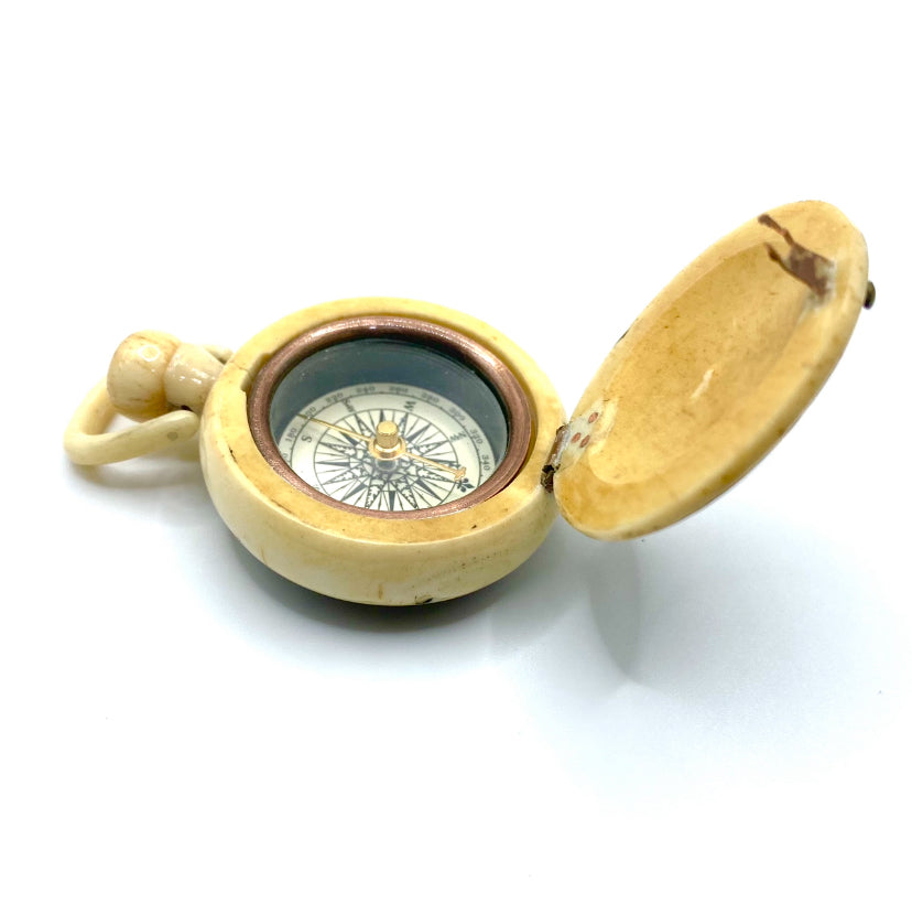 Antique, 1930s, Scrimshaw Compass. – Iapello Arts & Antiques
