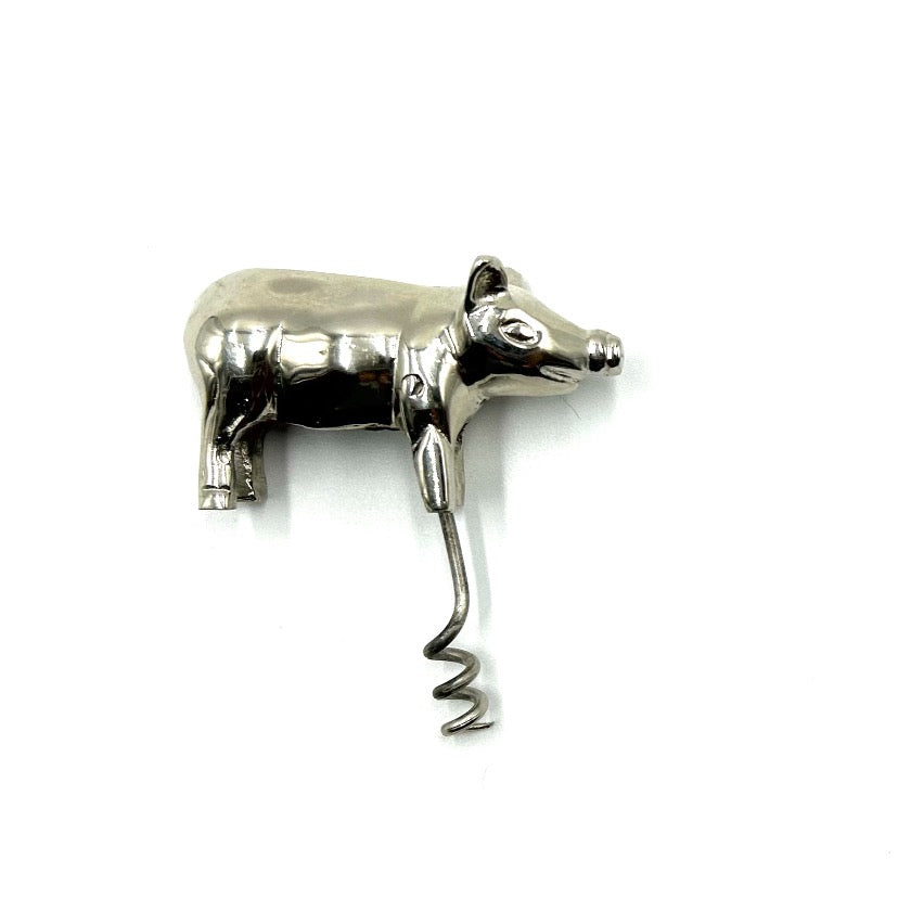 Vintage Chrome Plated Pig Corkscrew. France 1980s – Iapello Arts & Antiques
