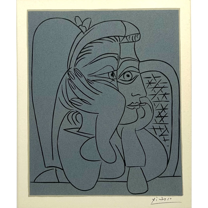 Lithograph Pablo Picasso “ Female Head with Supporting Arms “. 1962 ...