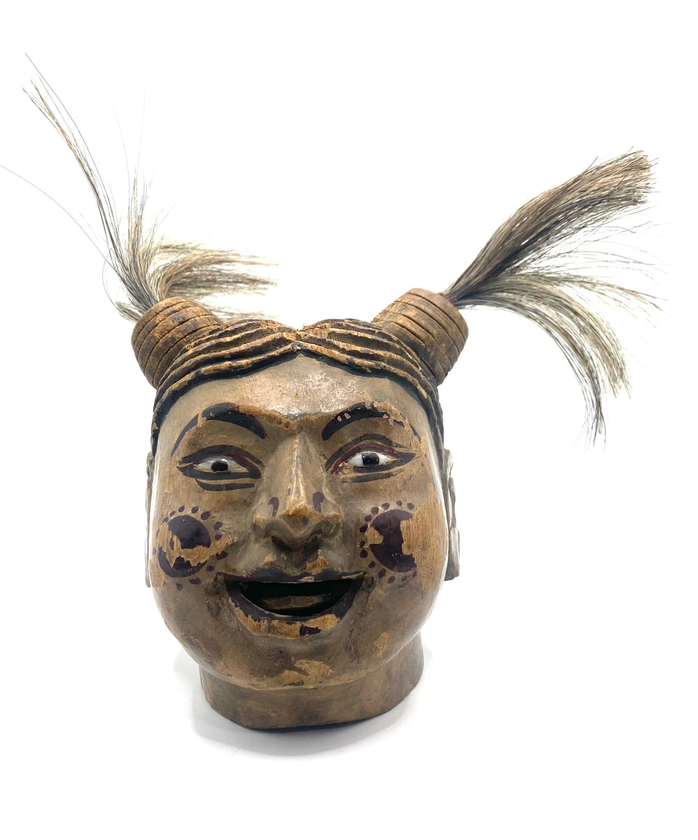 Antique, Wooden Puppet Heads with Articulated Tongues and glass eyes ...