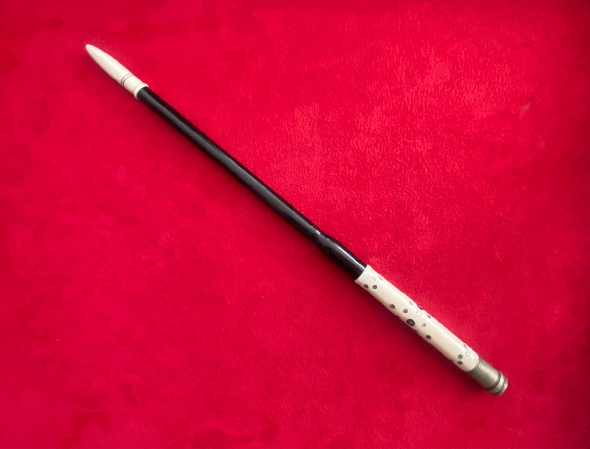 Antique ( 1910s ), Italian, silver wood and ivory baton with abulon in ...