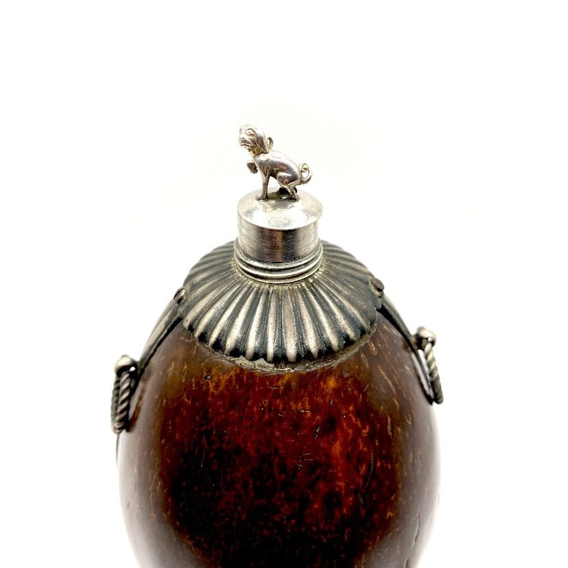 18th Century Coconut Powder Flask with Silver Fittings. – Iapello Arts ...