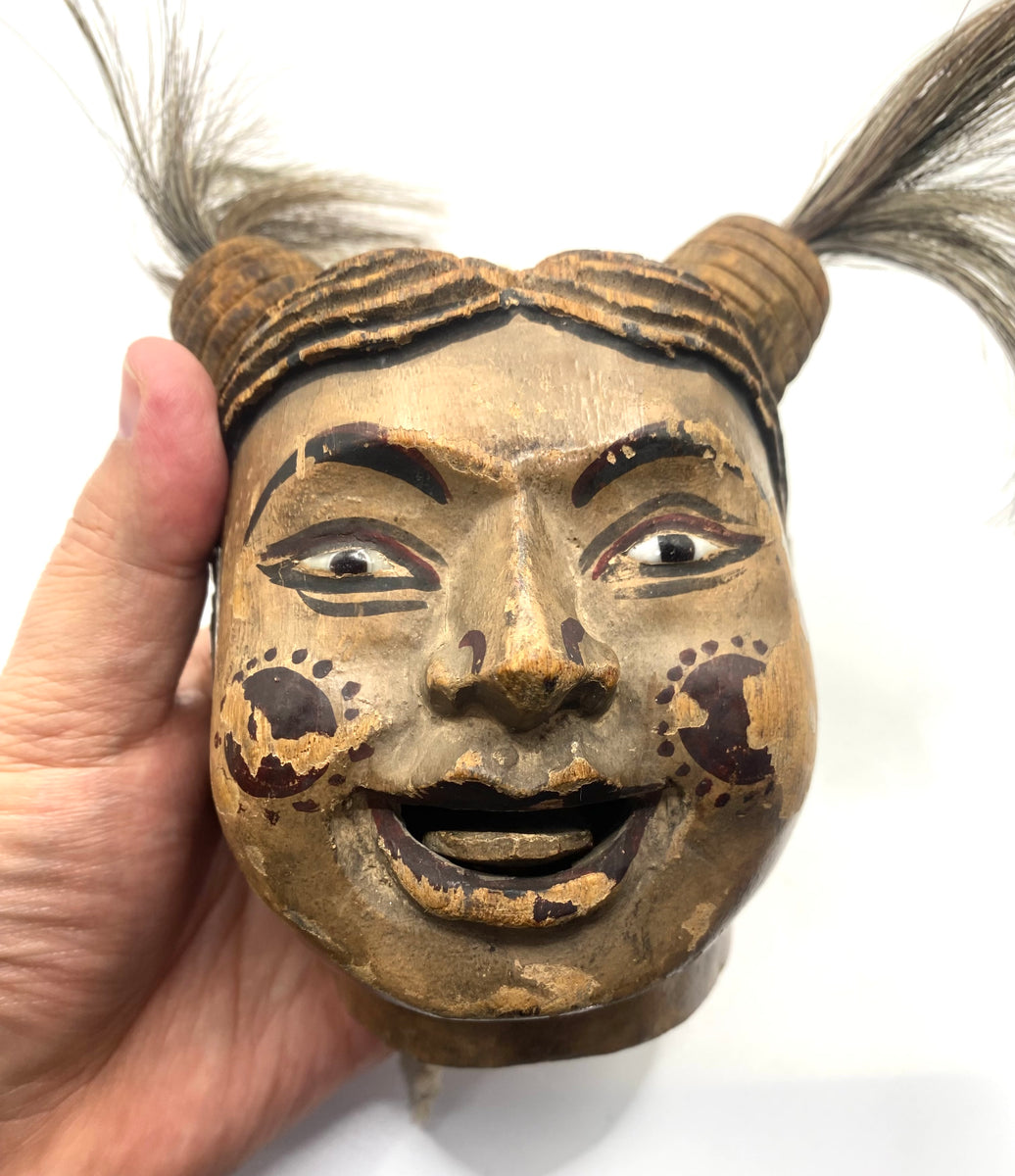 Antique, Wooden Puppet Heads with Articulated Tongues and glass eyes ...