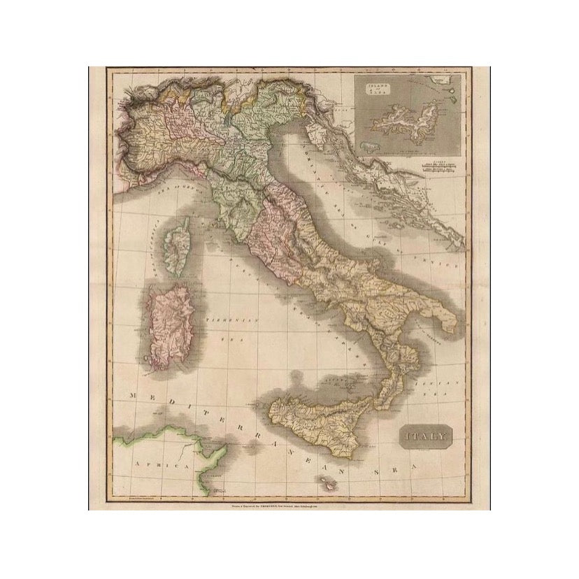 Map of Italy 1817 – Iapello Arts & Antiques