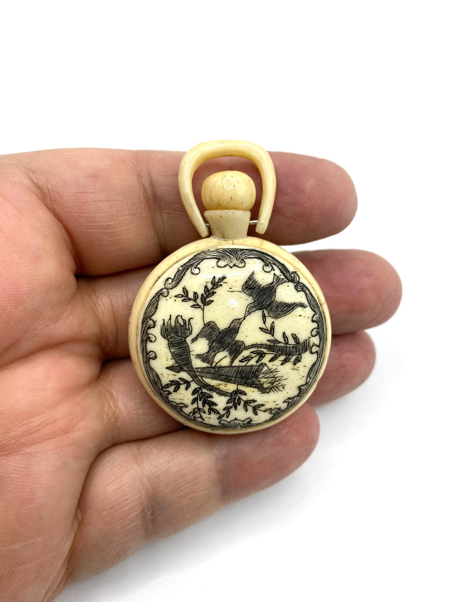 Antique, 1930s, Scrimshaw Compass. – Iapello Arts & Antiques