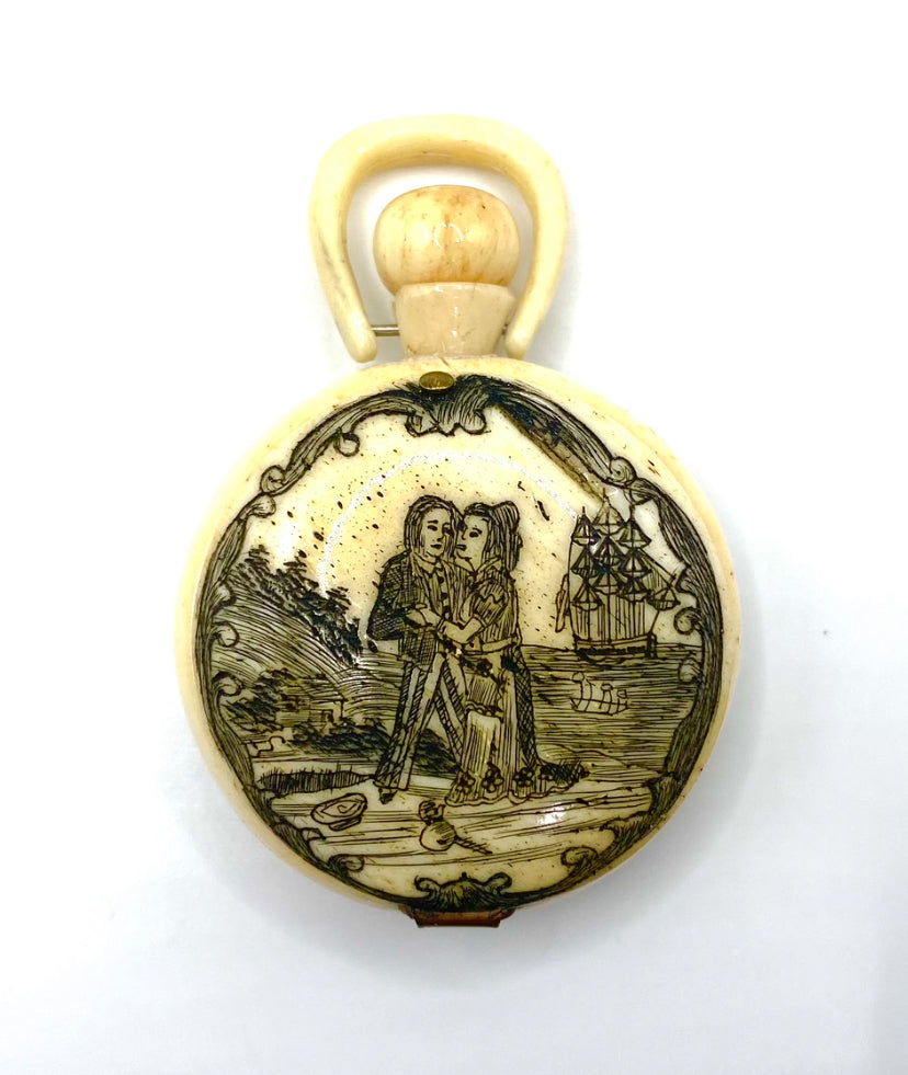 Antique, 1930s, Scrimshaw Compass. – Iapello Arts & Antiques