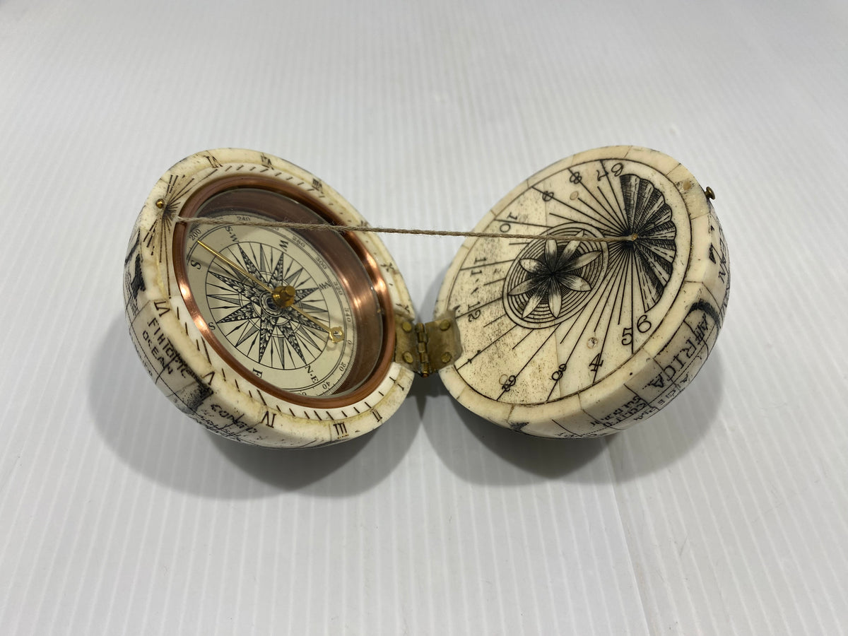 Antique ivory Terrestrial Globe Compass – Iapello Arts & Antiques