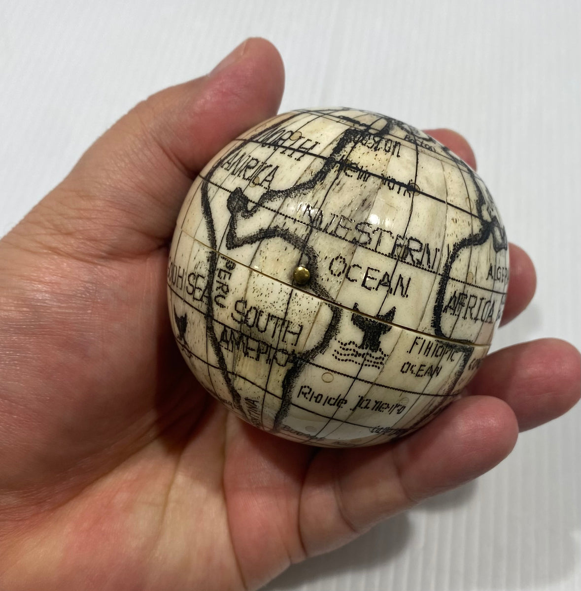 Antique ivory Terrestrial Globe Compass – Iapello Arts & Antiques