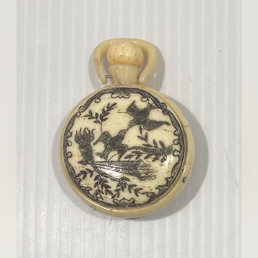 Antique, 1930s, Scrimshaw Compass. – Iapello Arts & Antiques