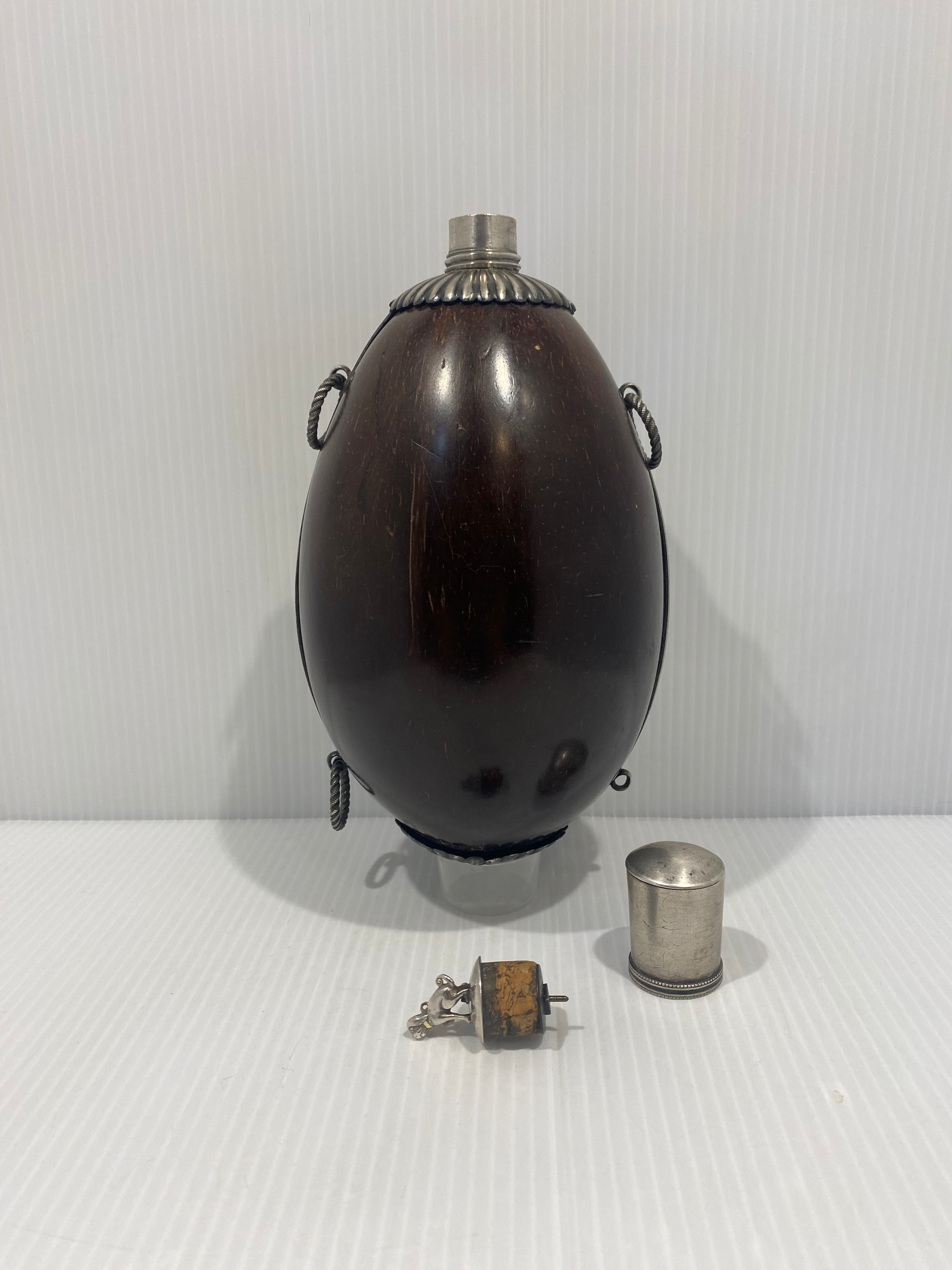 18th Century Coconut Powder Flask with Silver Fittings. – Iapello Arts ...
