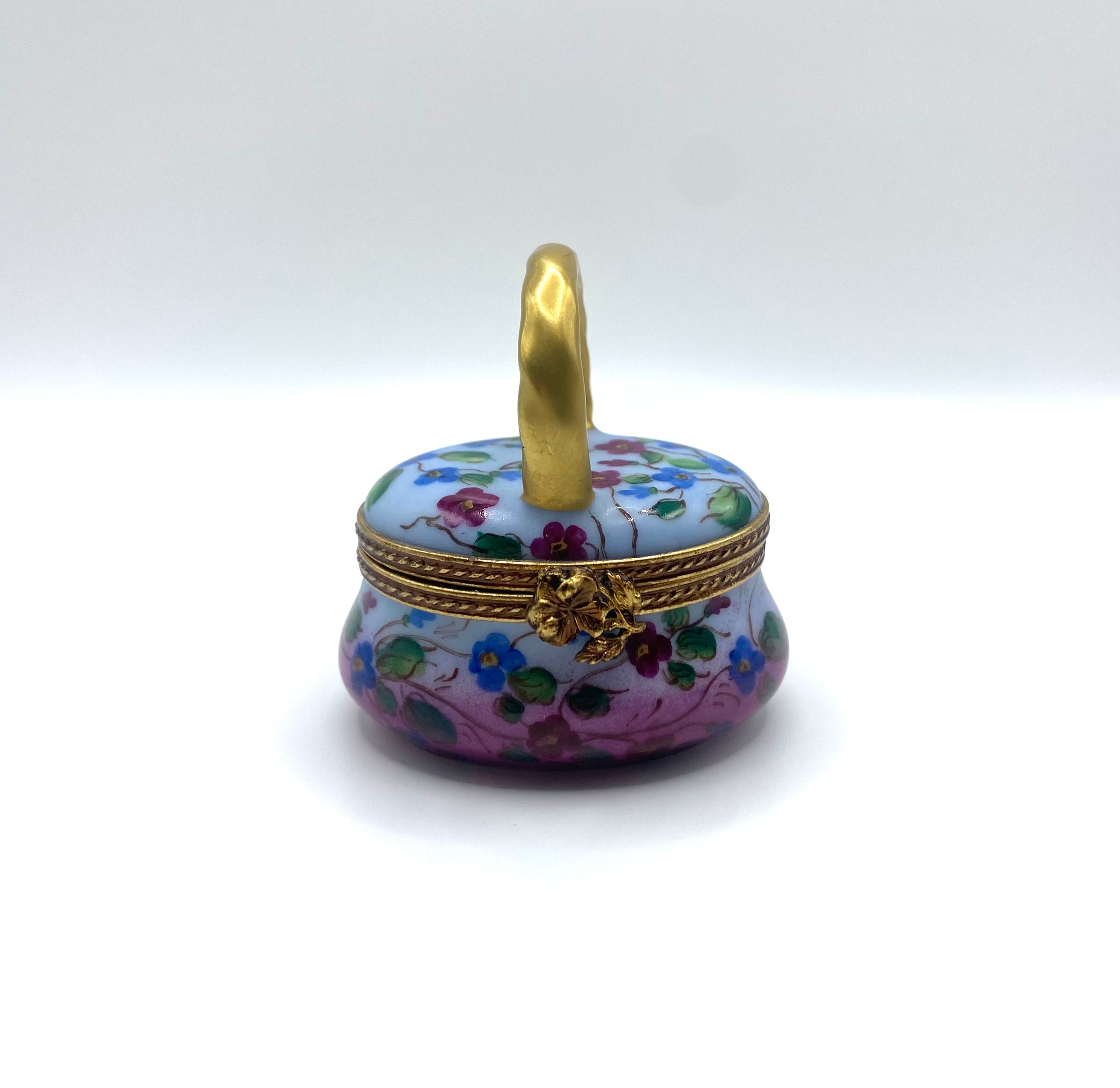 Very rare, vintage Limoges France Miniature porcelain Basket. – Iapello ...