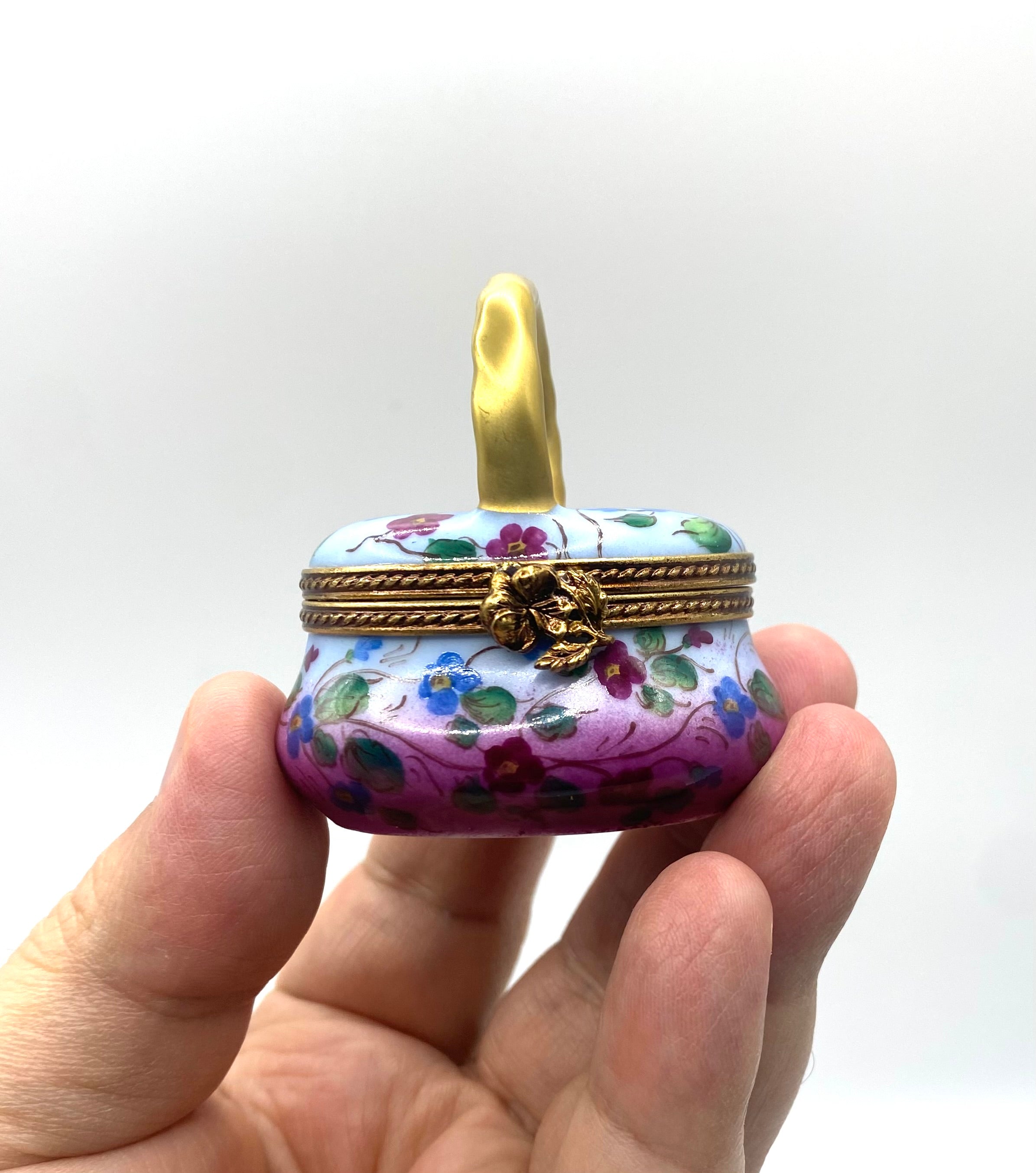 Very rare, vintage Limoges France Miniature porcelain Basket. – Iapello ...