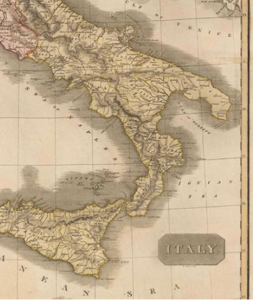 Map of Italy 1817 – Iapello Arts & Antiques