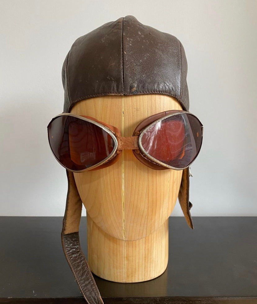 Italian pilot cap with glasses from 1930s – Iapello Arts & Antiques