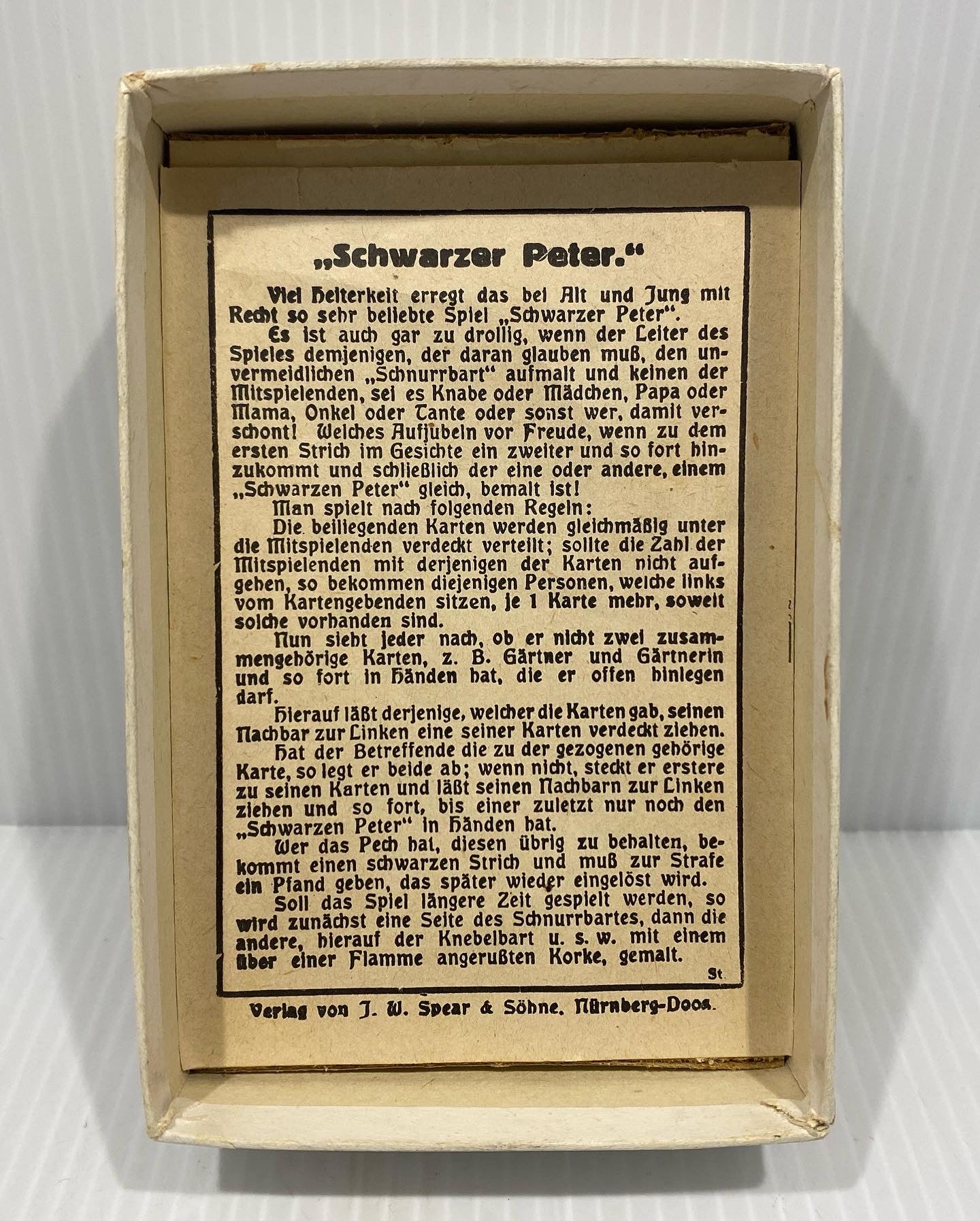 Antique German Playing Cards, Schwarzer Peter playing cards. Forty-fiv ...