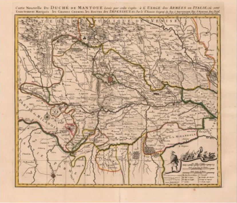 Detailed map of the Duchy of Mantua in Italy 1770 – Iapello Arts & Antiques
