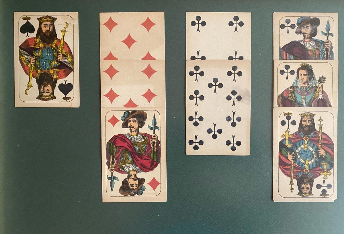 Antique 20 playing Cards with frame. – Iapello Arts & Antiques